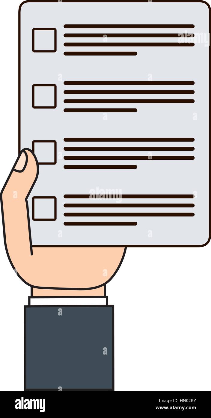 official documents in the hand icon design, vector illustration image ...