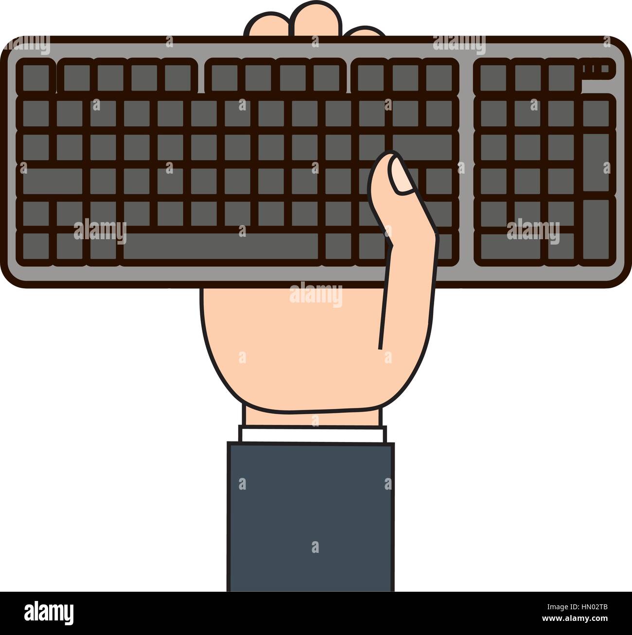 black keyboard in the hand icon image, vector illustration design Stock ...