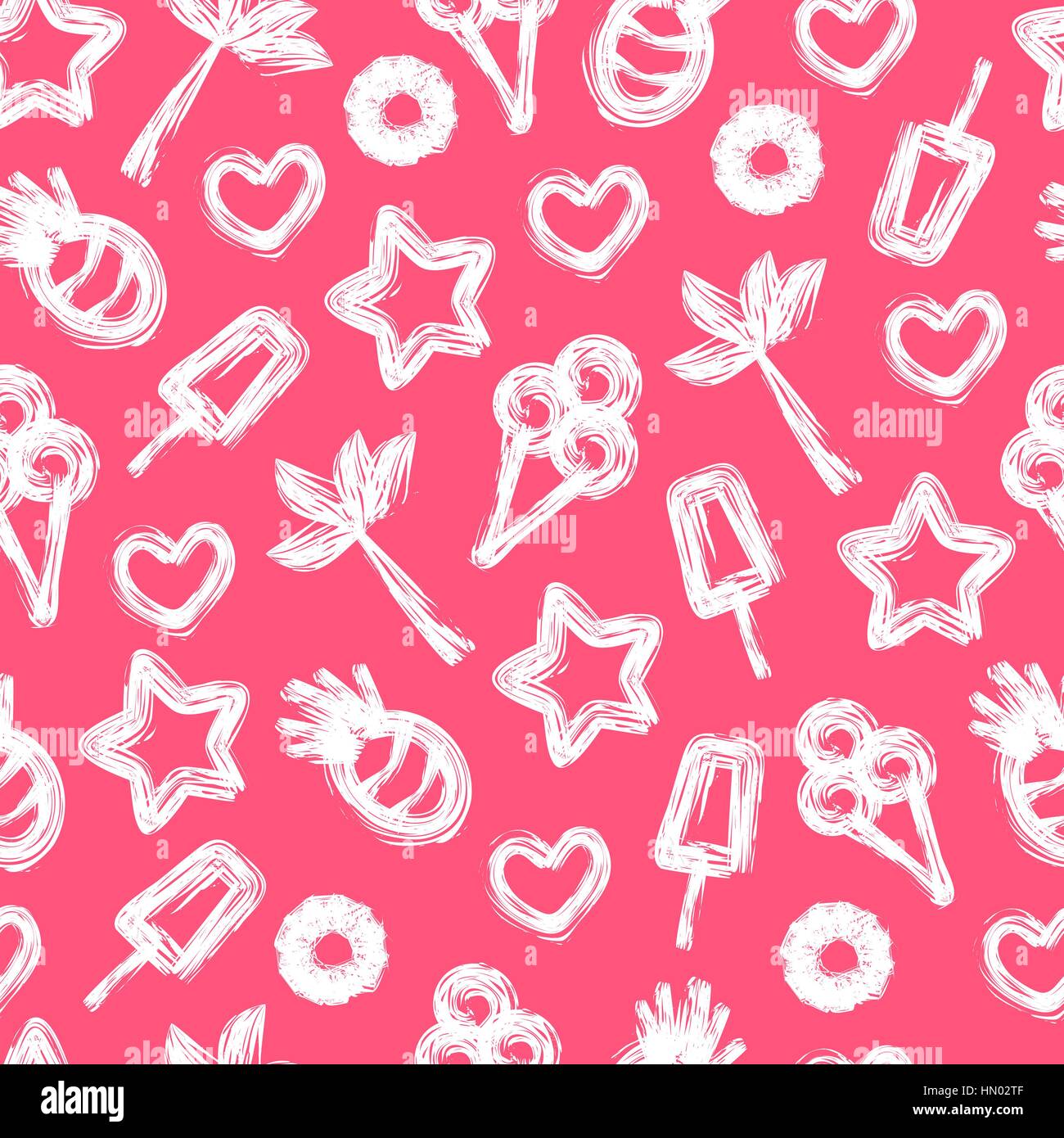Summer seamless pattern with hand-drawn element Stock Vector Image ...