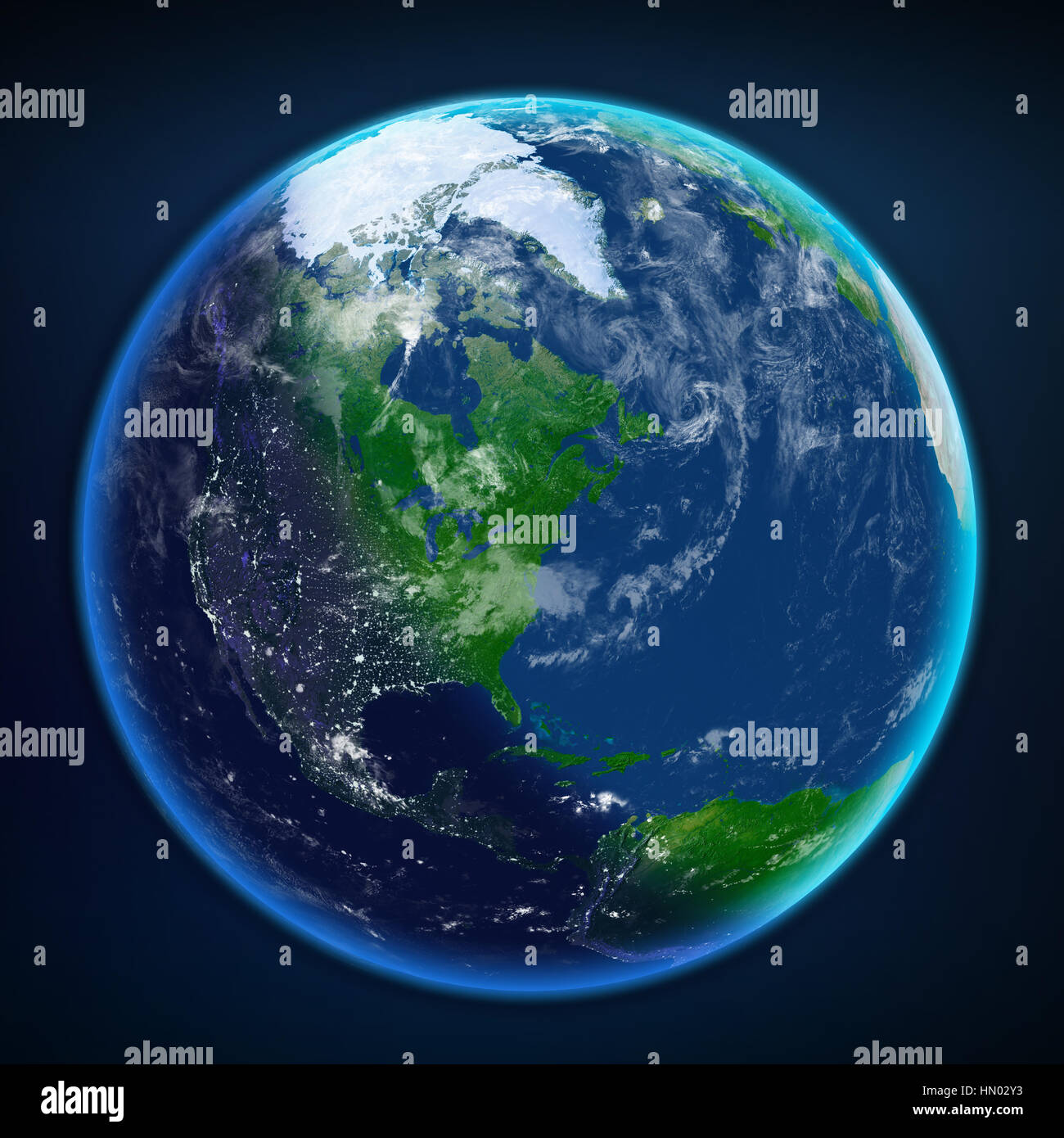 Earth with day and night view Stock Photo - Alamy