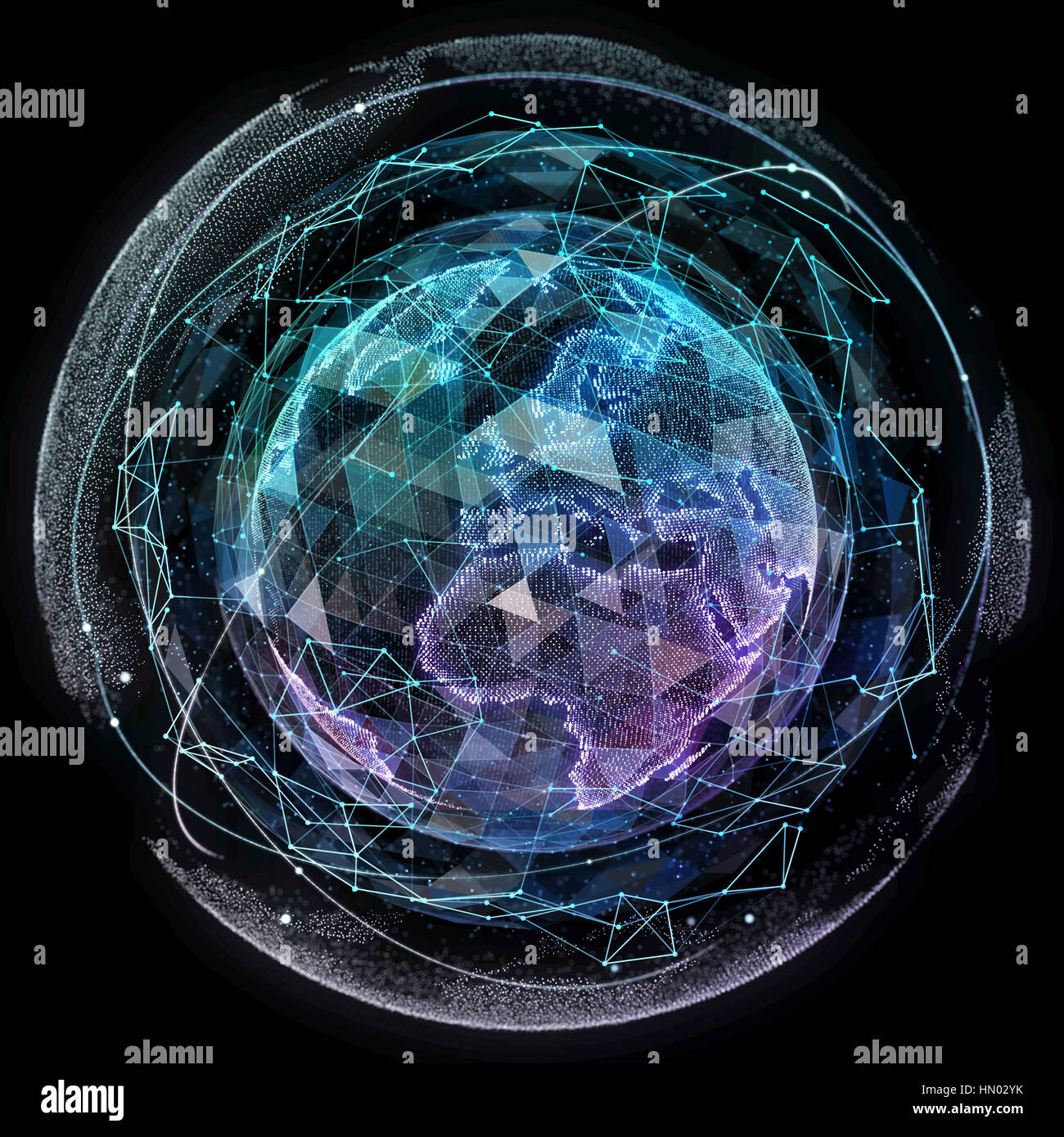Global network internet technologies. Digital world map Stock Photo - Alamy