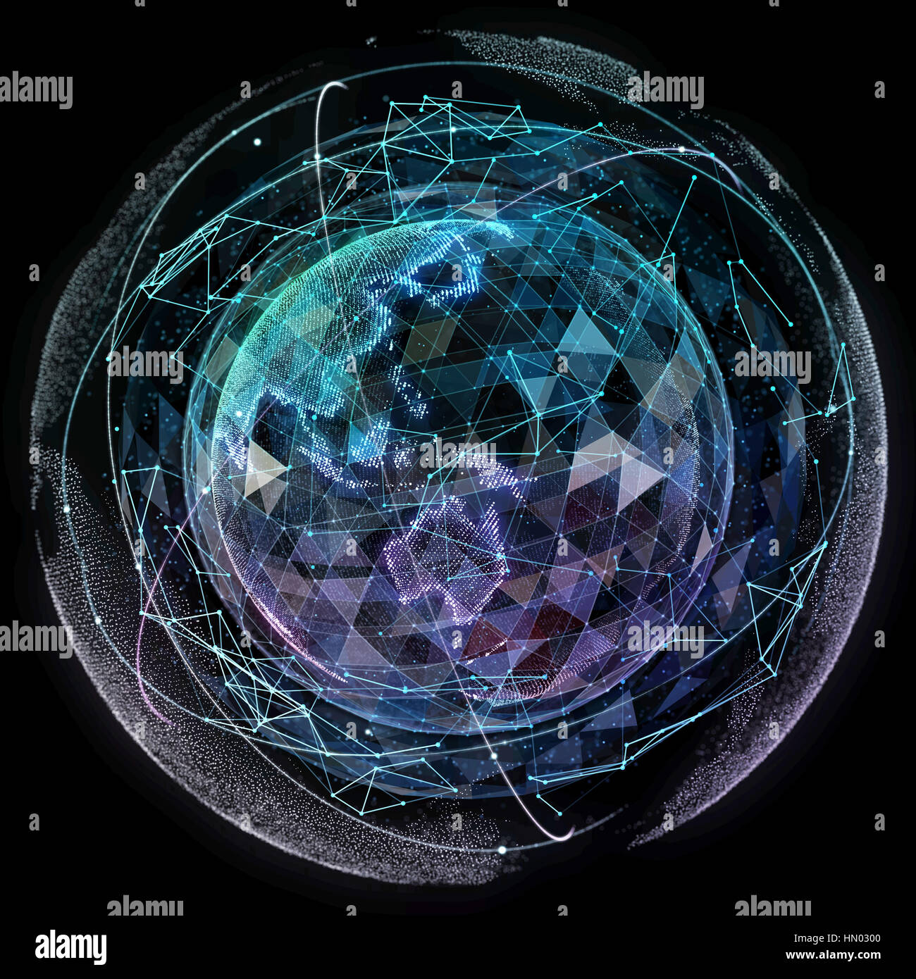 Global network internet technologies. Digital world map Stock Photo - Alamy