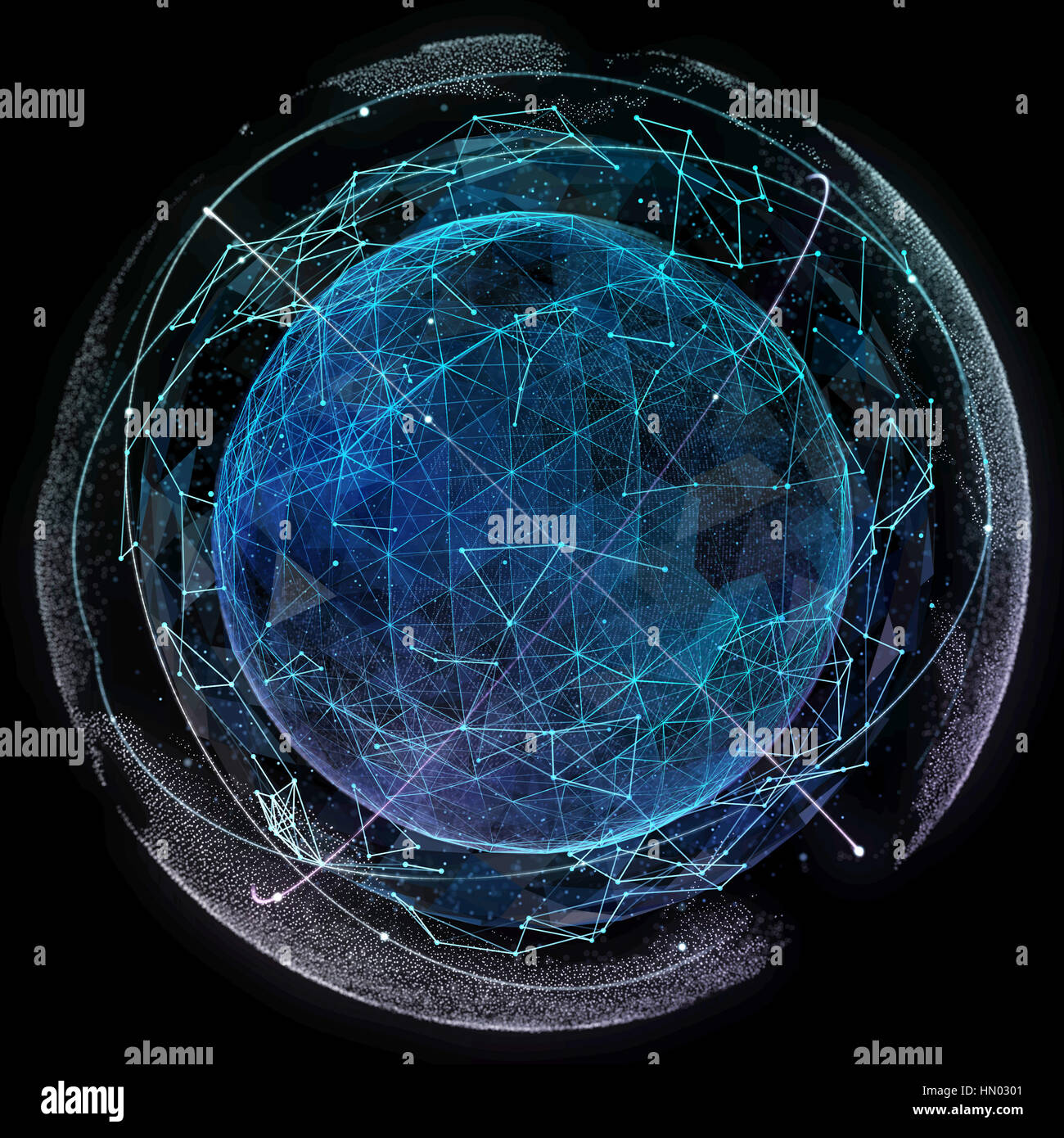 Global network internet technologies. Digital world map Stock Photo - Alamy