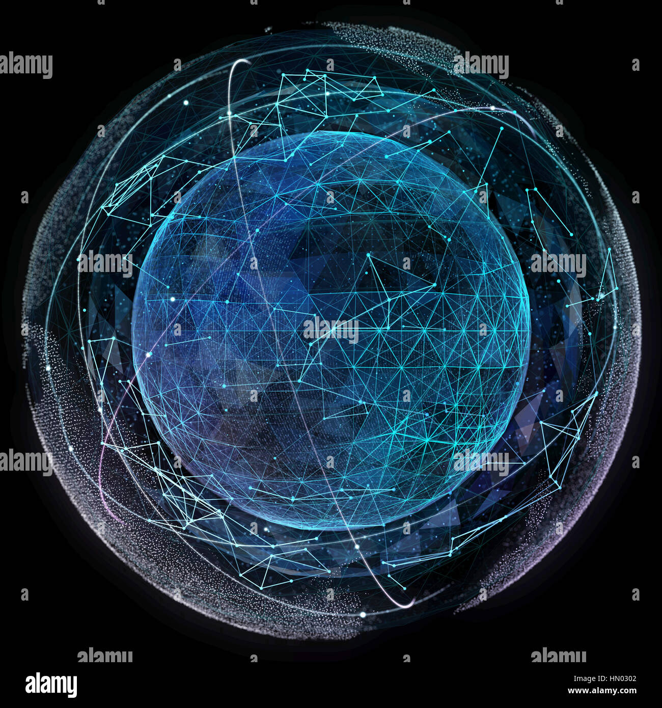 Global network internet technologies. Digital world map Stock Photo - Alamy