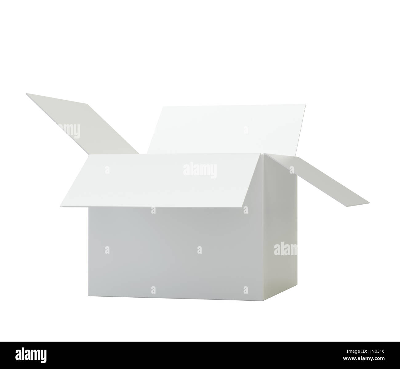 Open white box cardboard Stock Photo - Alamy
