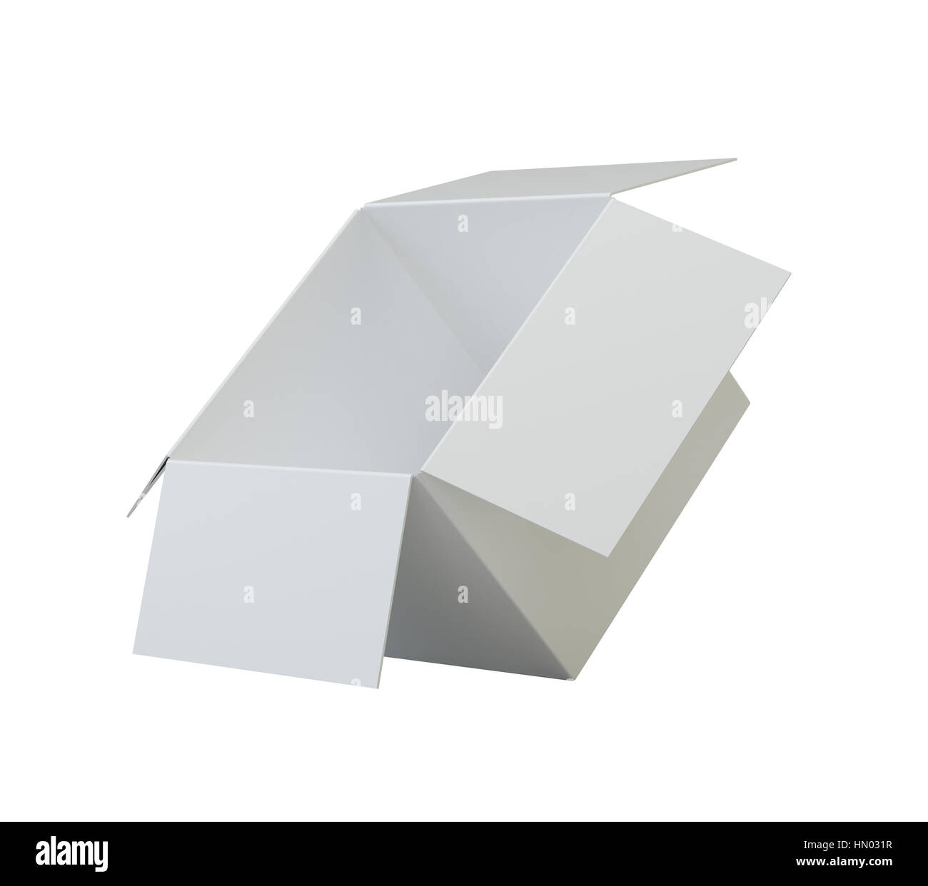 Grey open cardboard box Stock Photo - Alamy