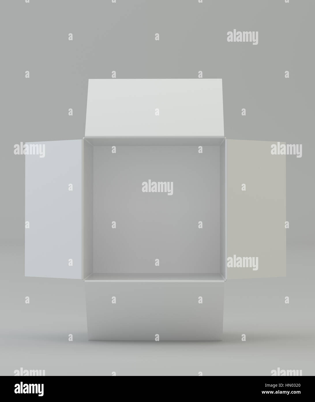 Open white box. Top view Stock Photo - Alamy