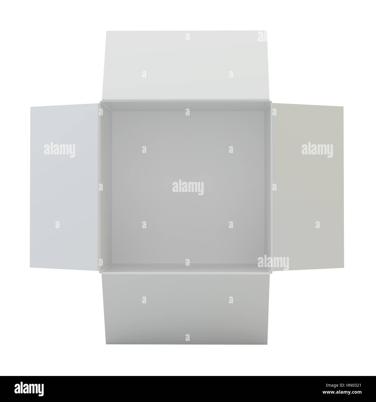 Open white box. Top view Stock Photo - Alamy
