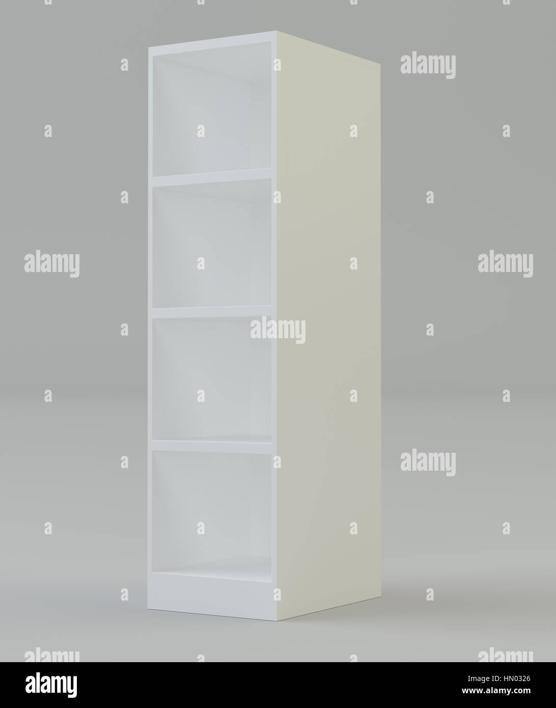 Blank Empty Showcase Display With Retail Shelves Stock Photo - Alamy