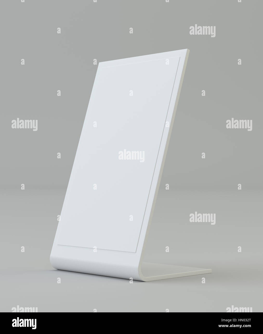 Blank flyer mockup plastic holder Stock Photo - Alamy