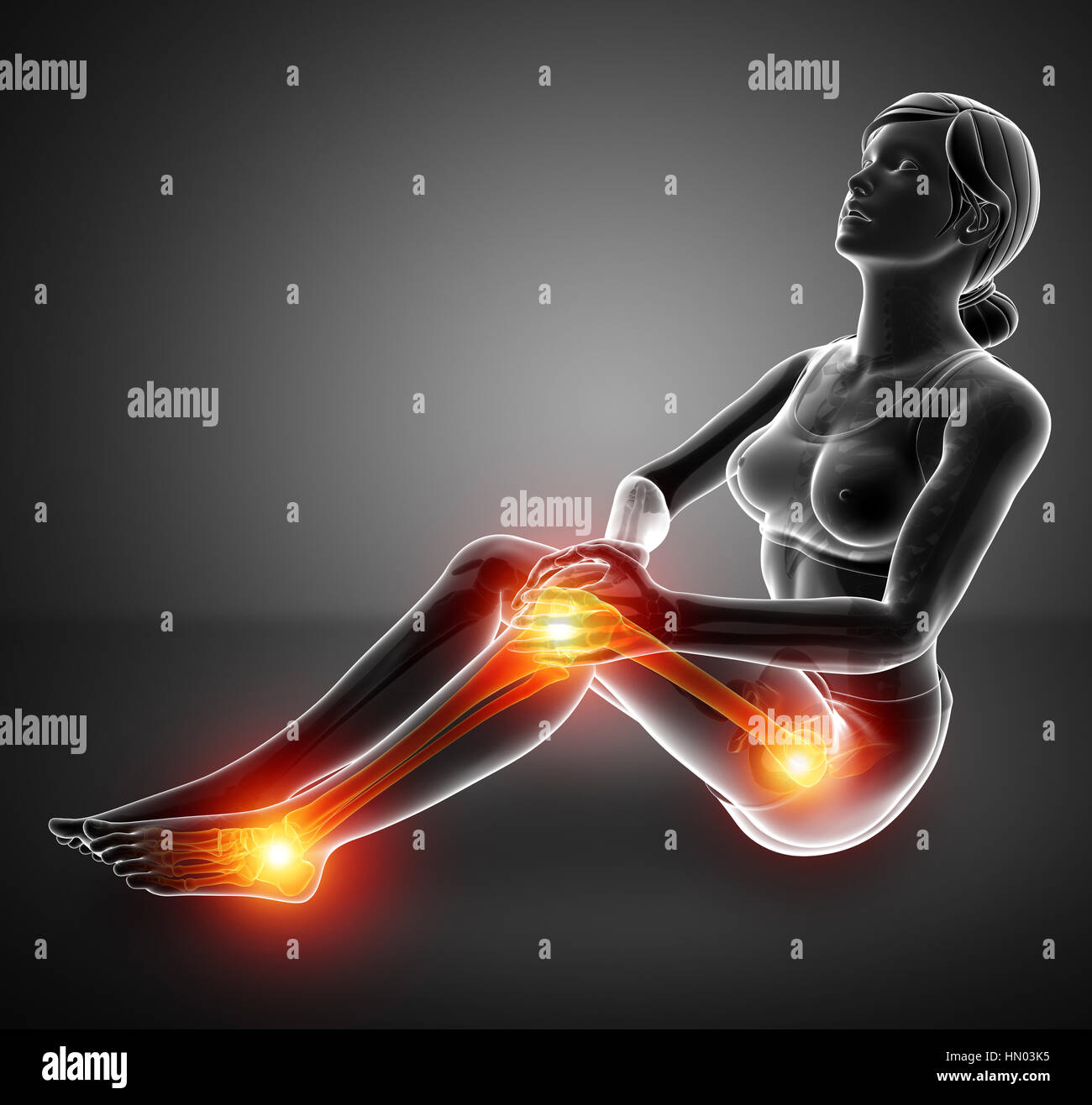 3d Illustration of Women Leg joint pain Stock Photo - Alamy