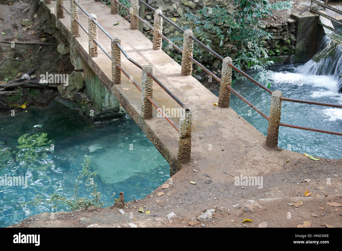 Waterfall cement crossing in thailand Stock Photo - Alamy