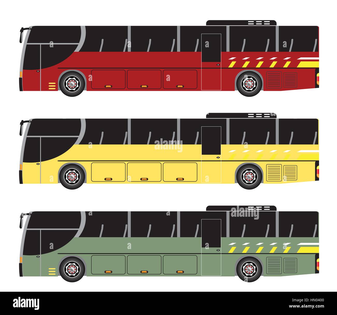 Set of City Bus vector isolated on white background Stock Vector Image ...