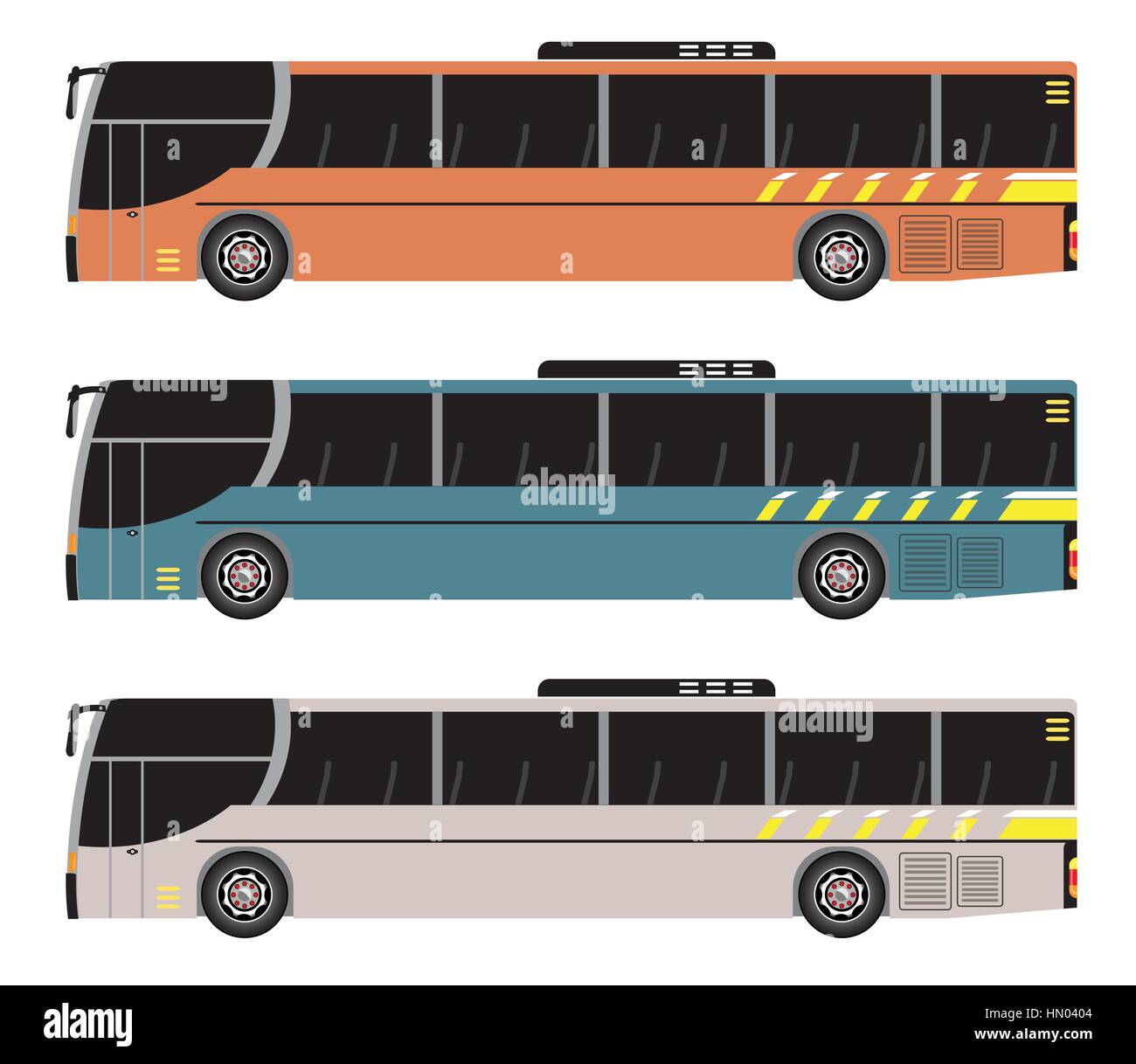 Set of City Bus vector isolated on white background Stock Vector Image ...