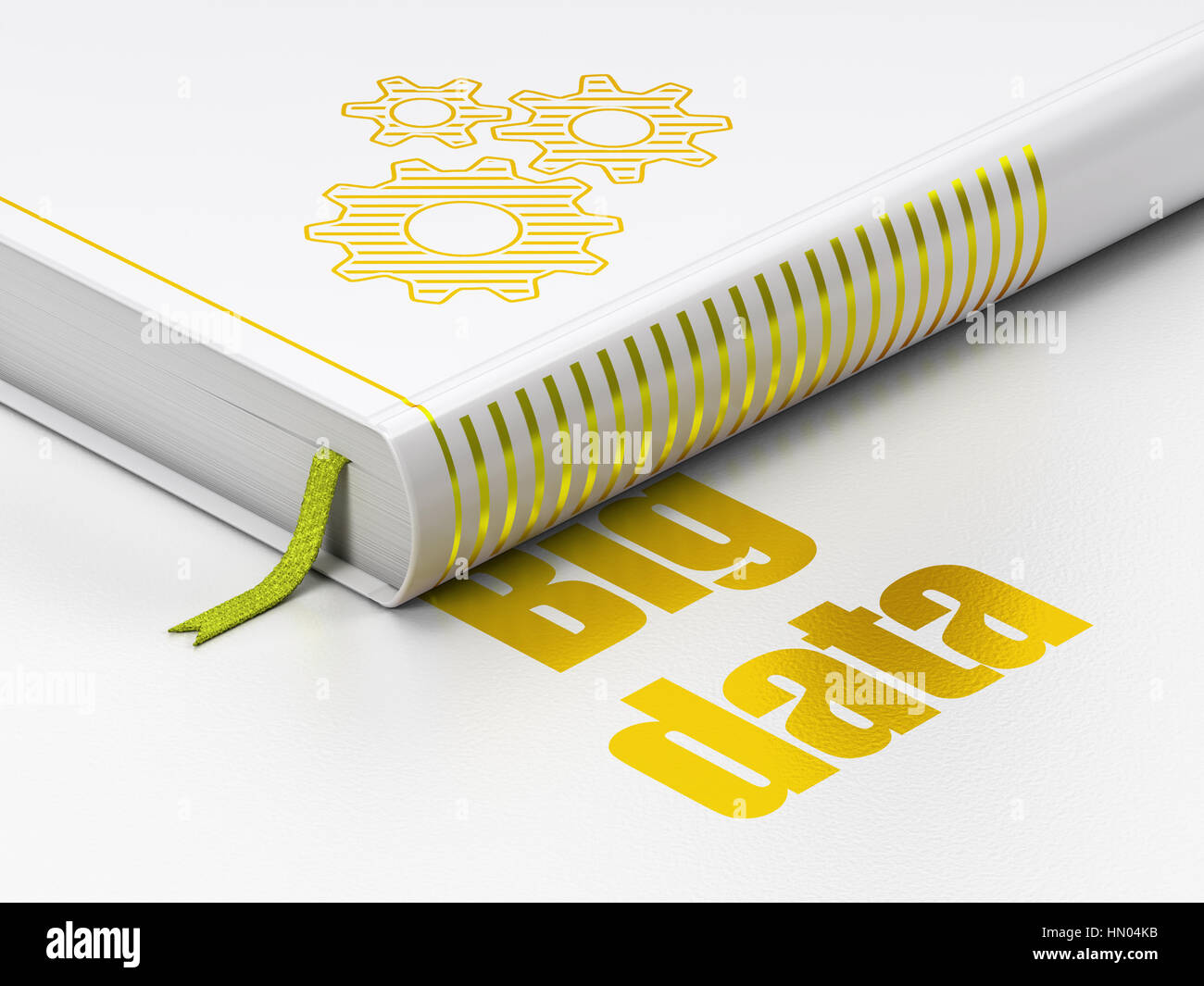 Data concept: closed book with Gold Gears icon and text Big Data on ...