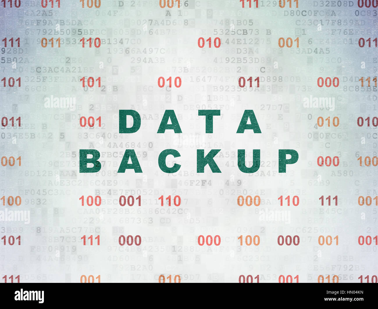 Data concept: Painted green text Data Backup on Digital Data Paper background with Binary Code ...