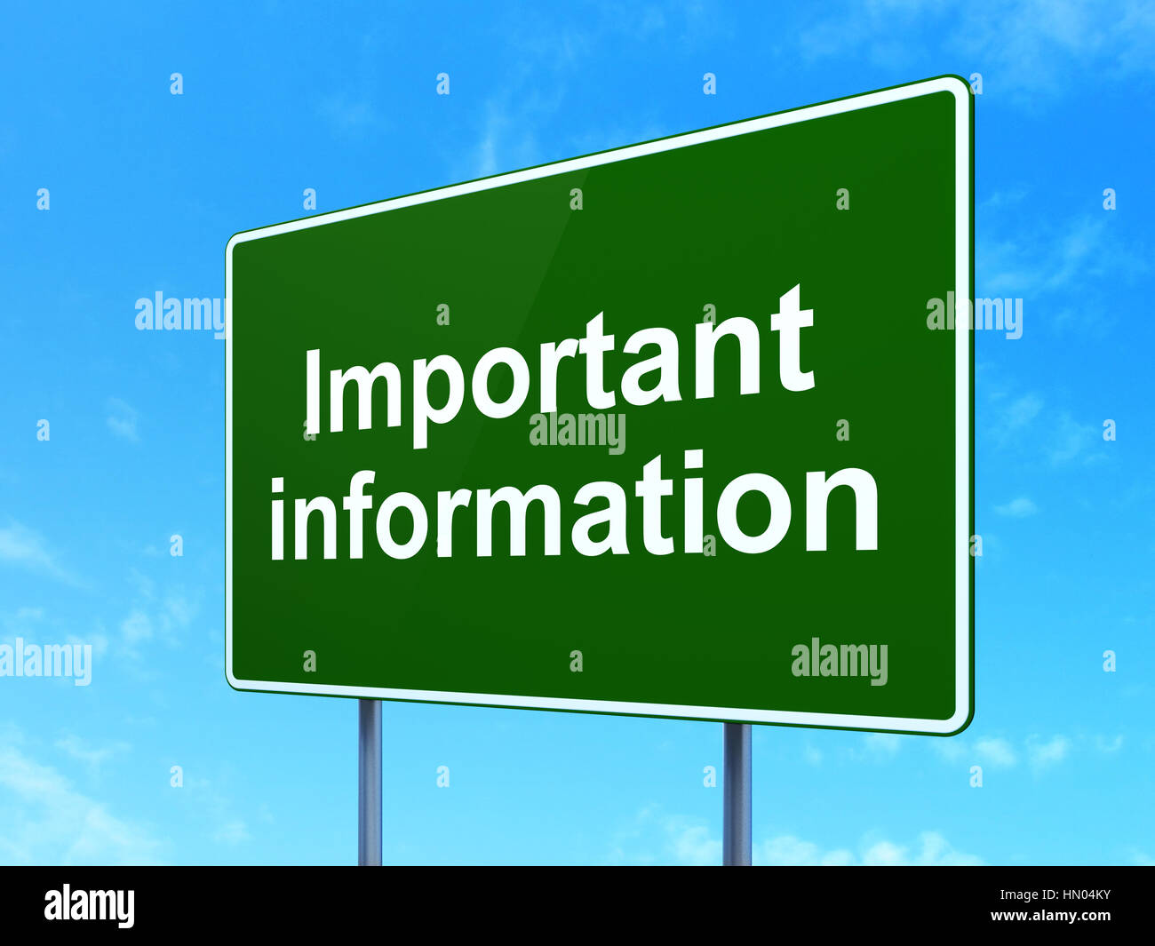 Information concept: Important Information on green road highway sign ...