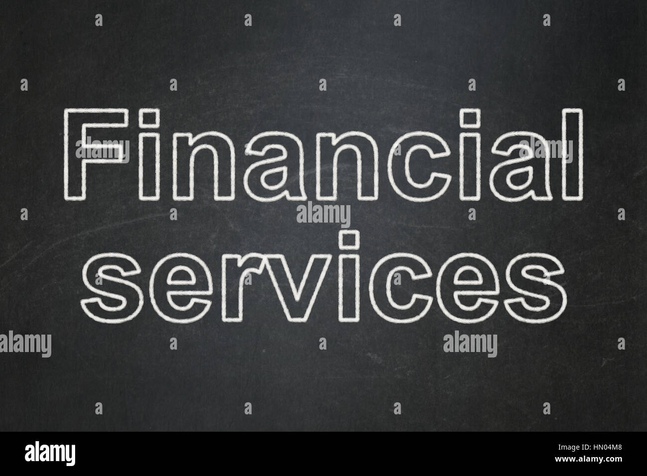Currency concept: text Financial Services on Black chalkboard ...
