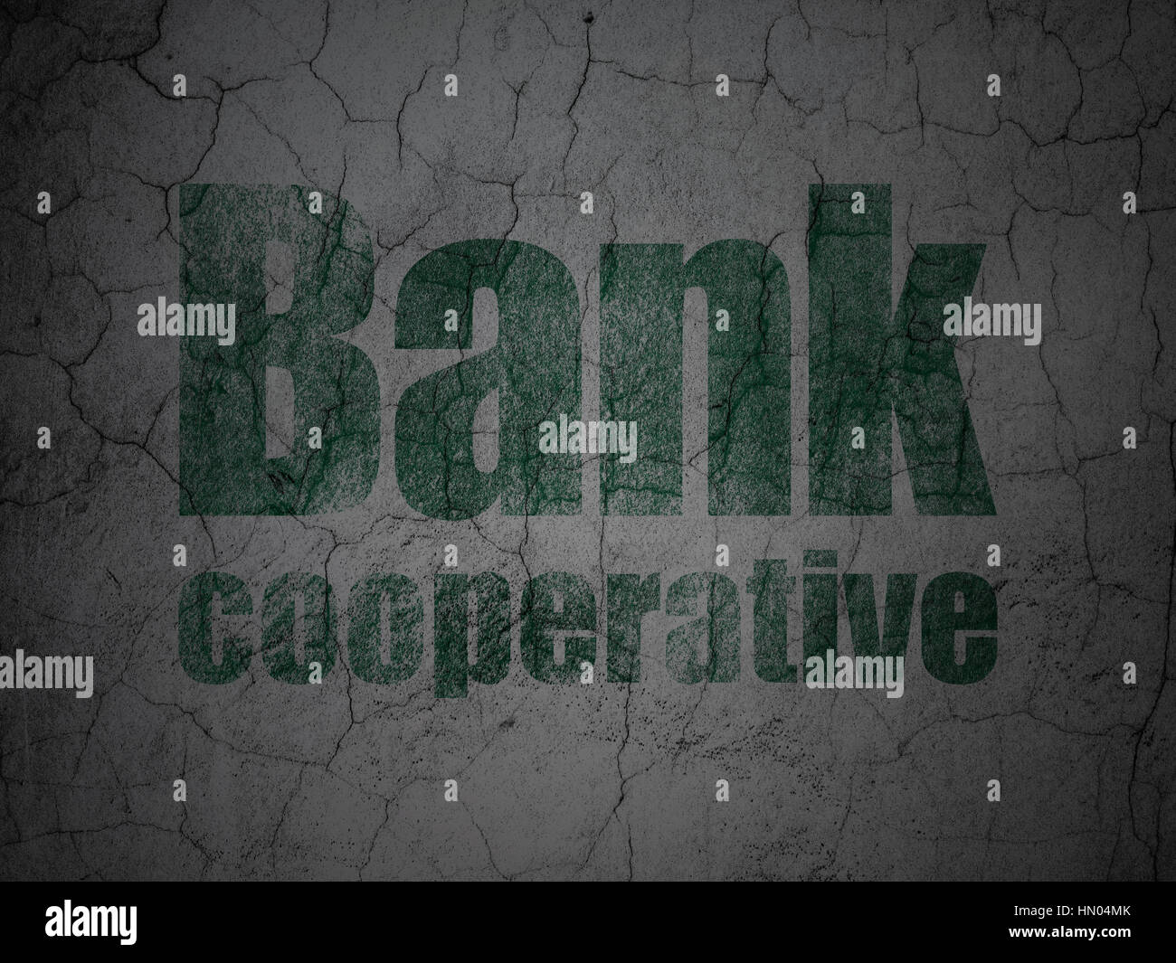 Currency concept: Green Bank Cooperative on grunge textured concrete ...