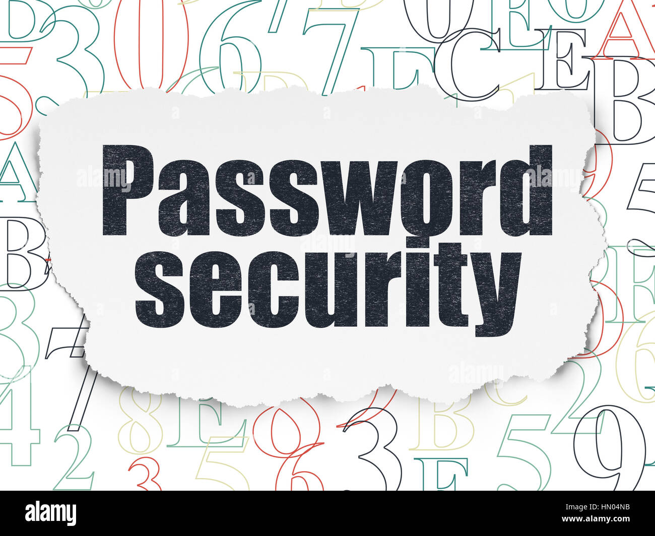 Security concept: Painted black text Password Security on Torn Paper ...