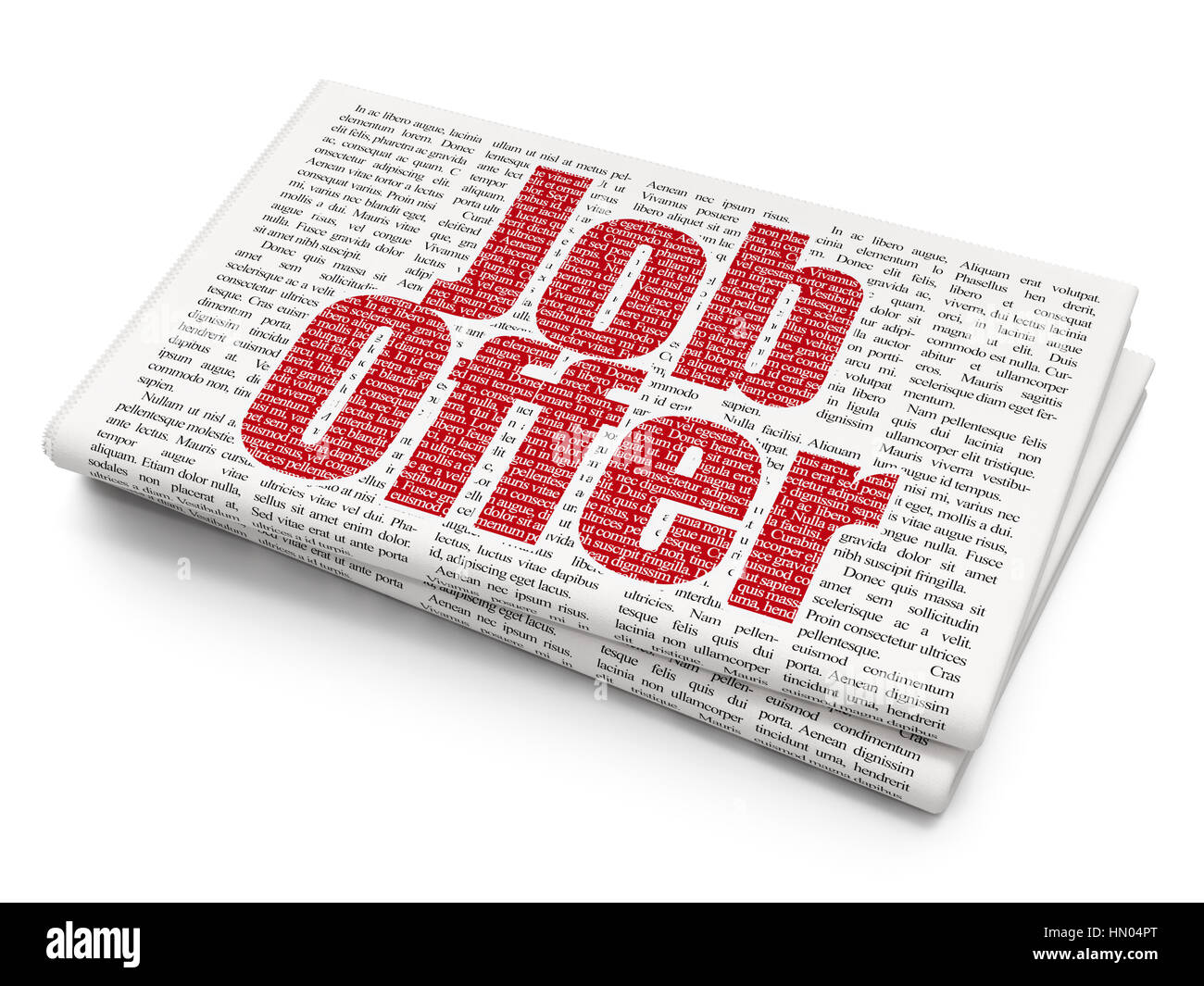 Business concept: Pixelated red text Job Offer on Newspaper background ...