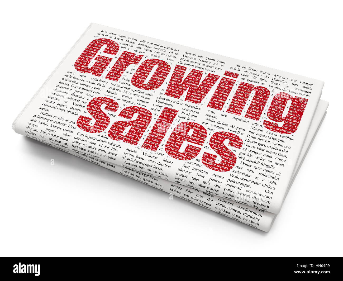 Finance concept: Pixelated red text Growing Sales on Newspaper ...