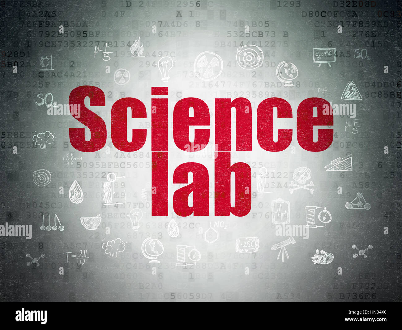 Science concept: Painted red text Science Lab on Digital Data Paper ...