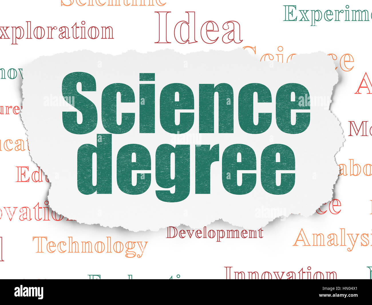 Science concept: Painted green text Science Degree on Torn Paper ...
