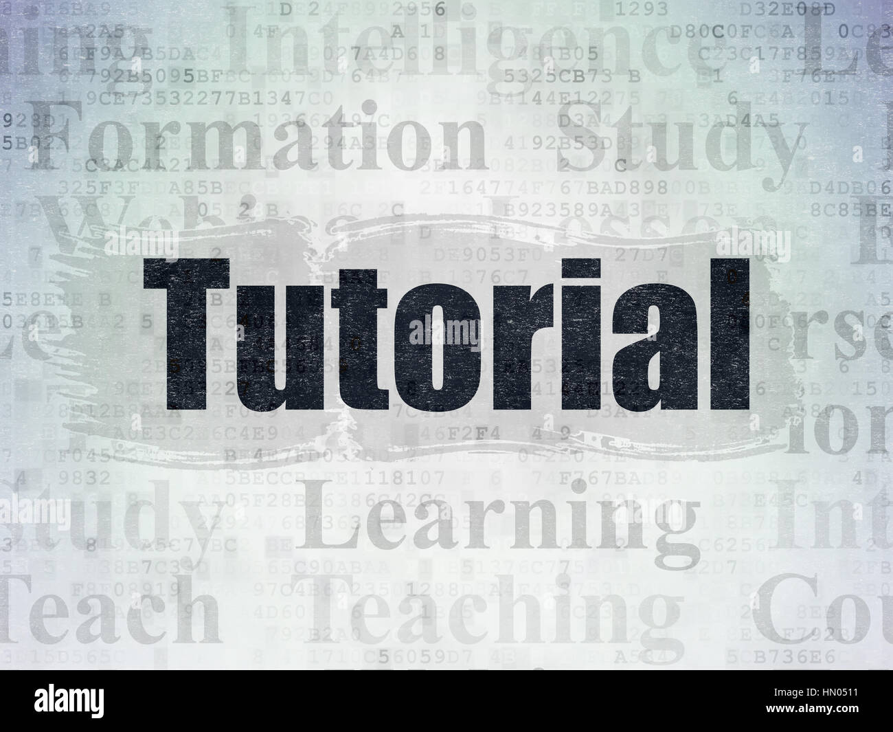 Education concept: Painted black text Tutorial on Digital Data Paper ...