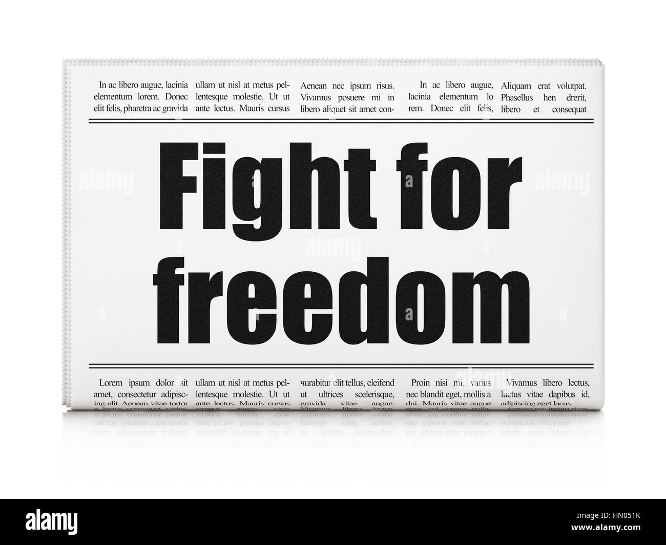Political concept: newspaper headline Fight For Freedom on White ...