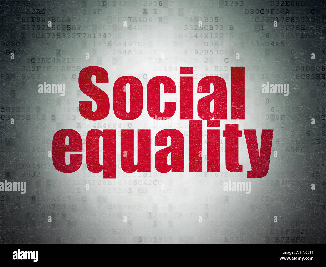 Political concept: Painted red word Social Equality on Digital Data ...
