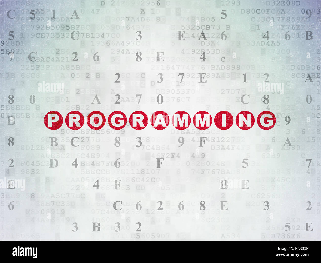 Database concept: Painted red text Programming on Digital Data Paper ...