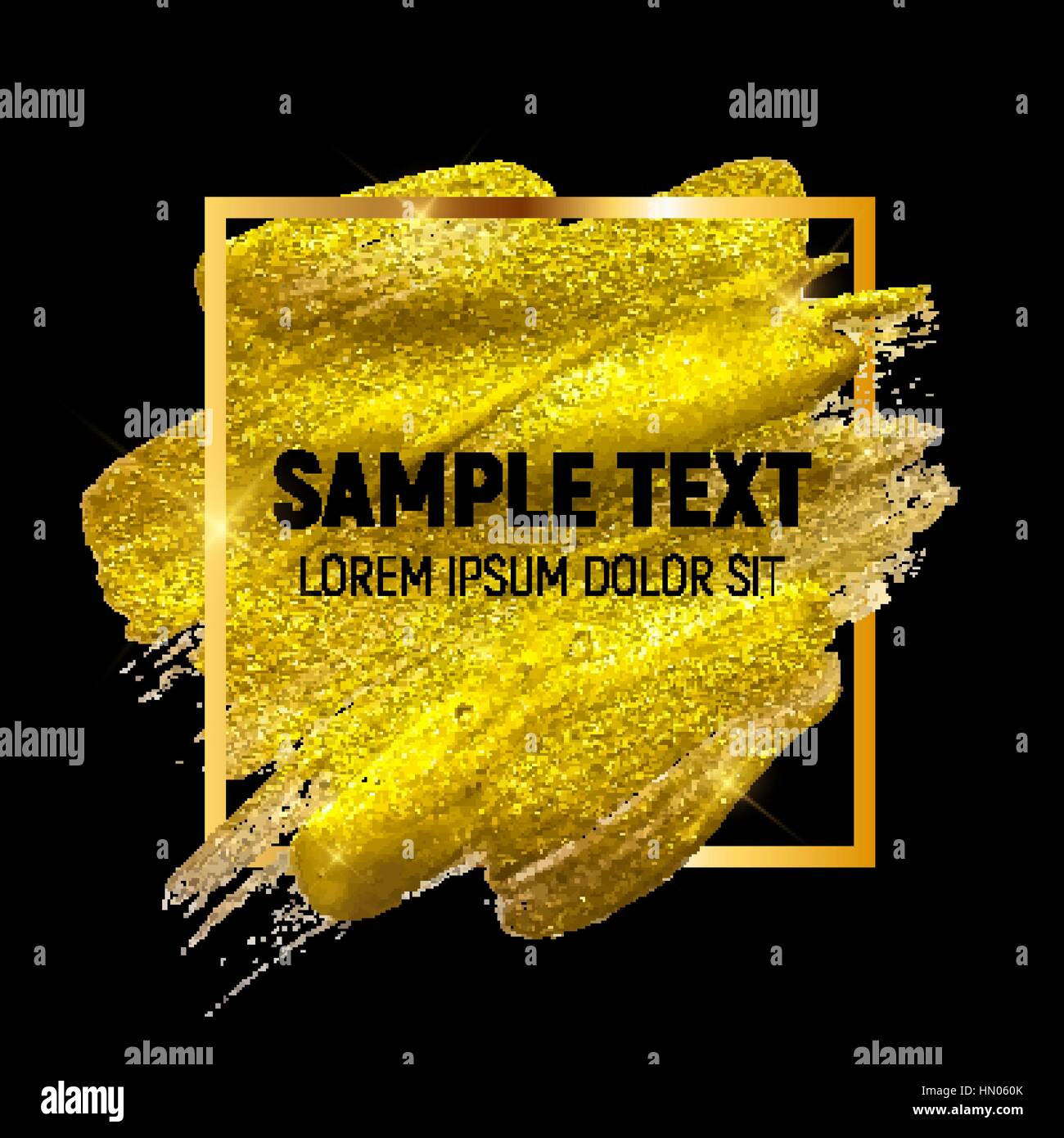 Gold Paint Glittering Textured Art Illustration. Vector Illustra Stock ...