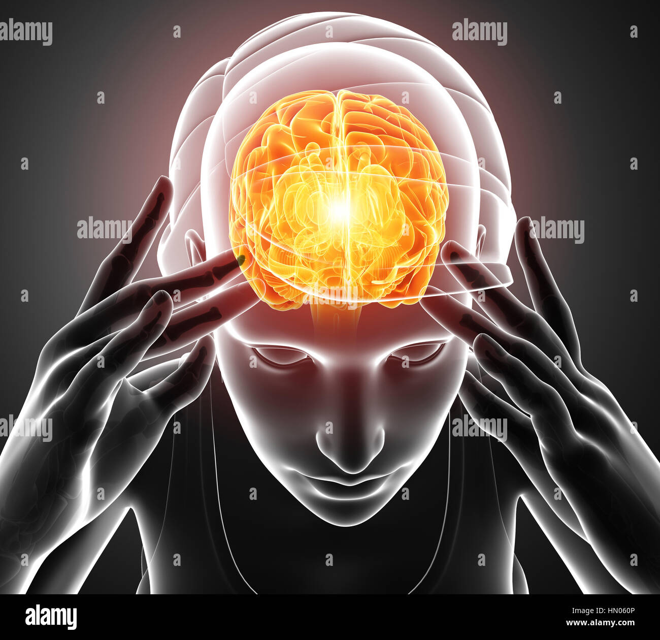 3d Illustration of Women Feeling Headache Stock Photo - Alamy
