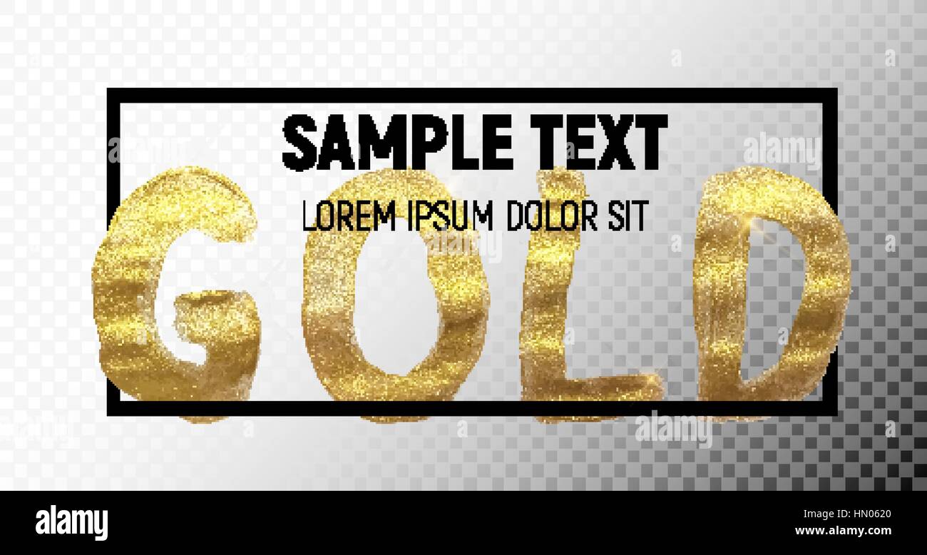 Gold Paint Glittering Textured Art Illustration. Vector Illustra Stock ...