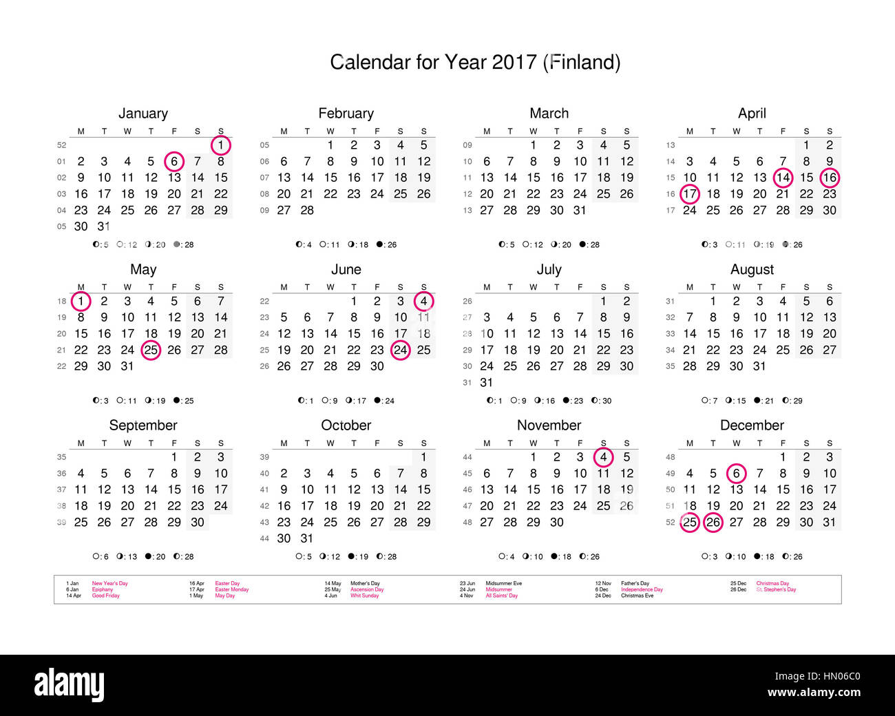 Calendar of year 2017 with public holidays and bank holidays for ...