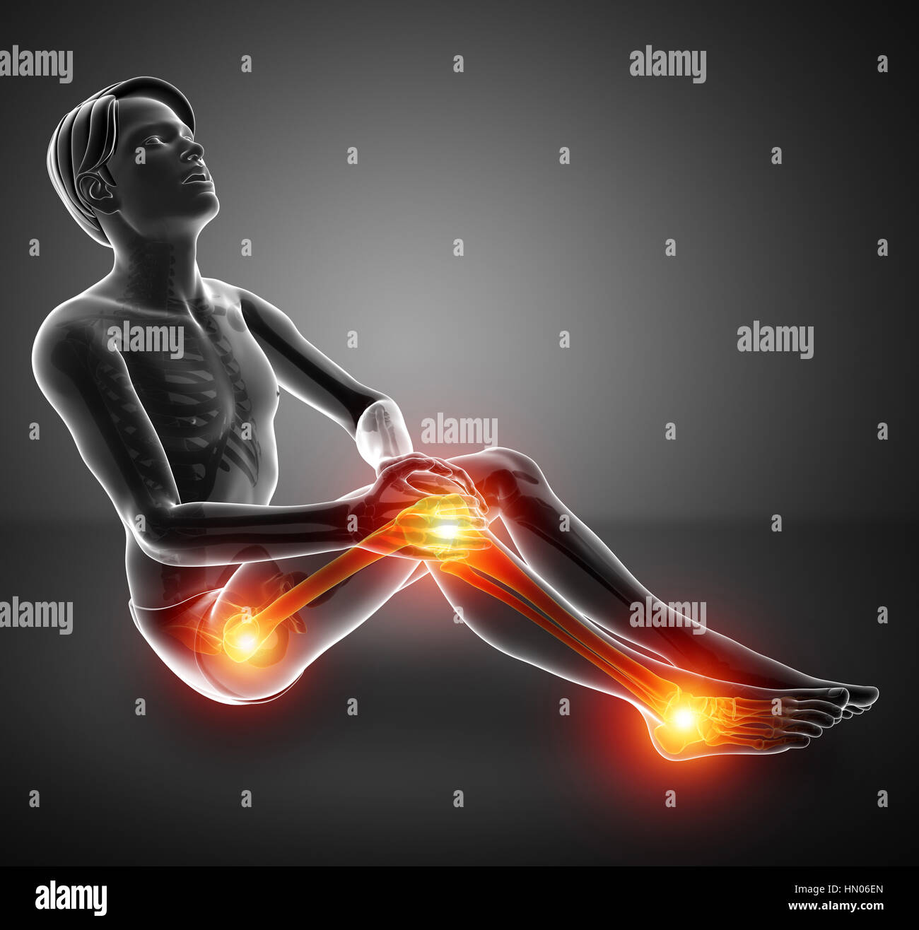 3d Illustration of Male Leg Joint Pain Stock Photo - Alamy