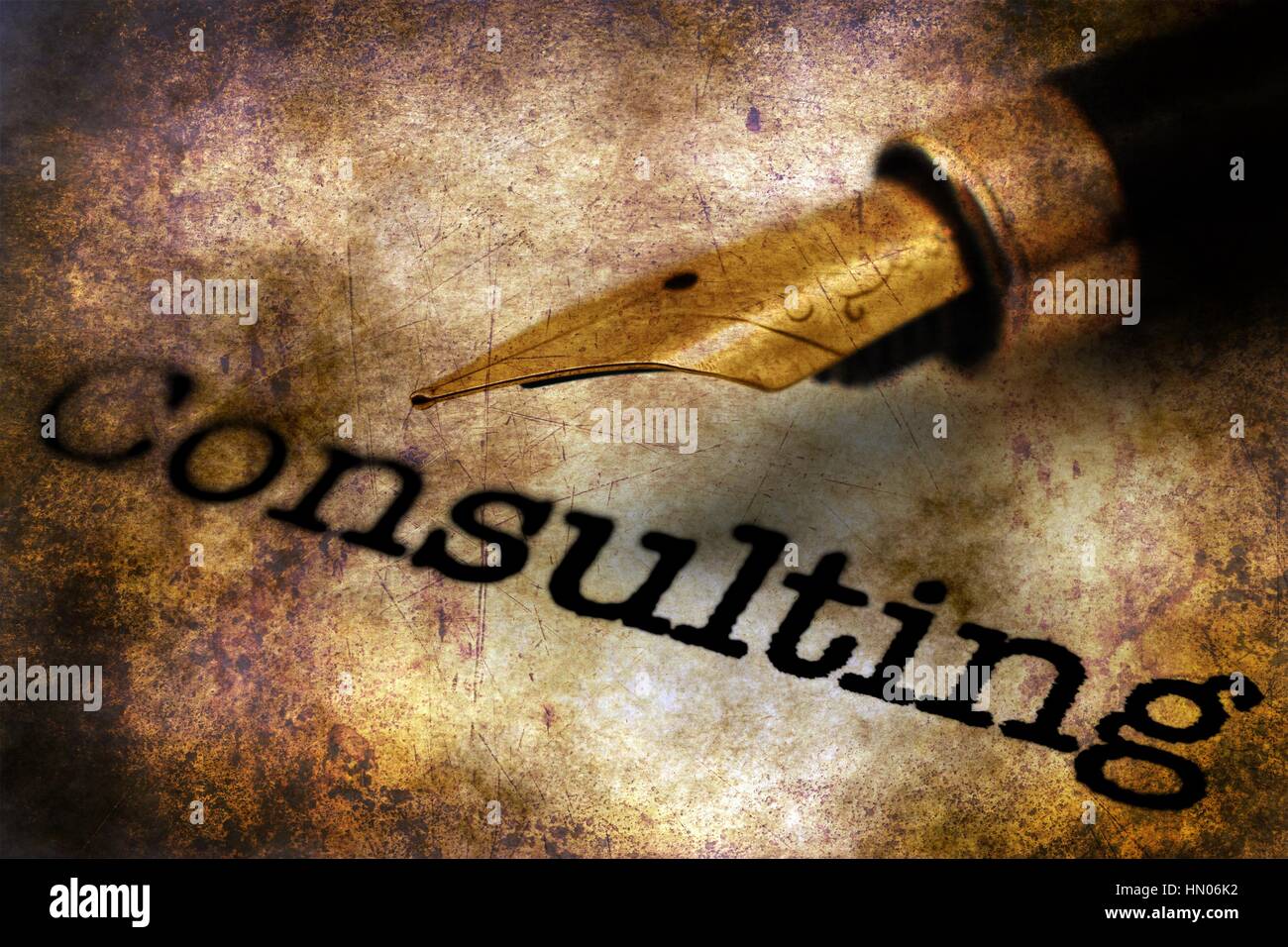 Fountain pen on consulting text Stock Photo - Alamy