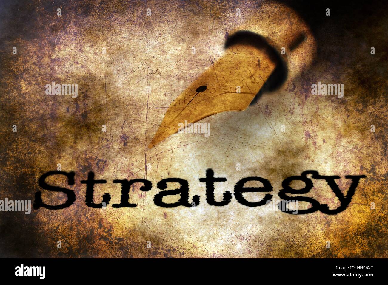 Strategy text and fountain pen Stock Photo - Alamy