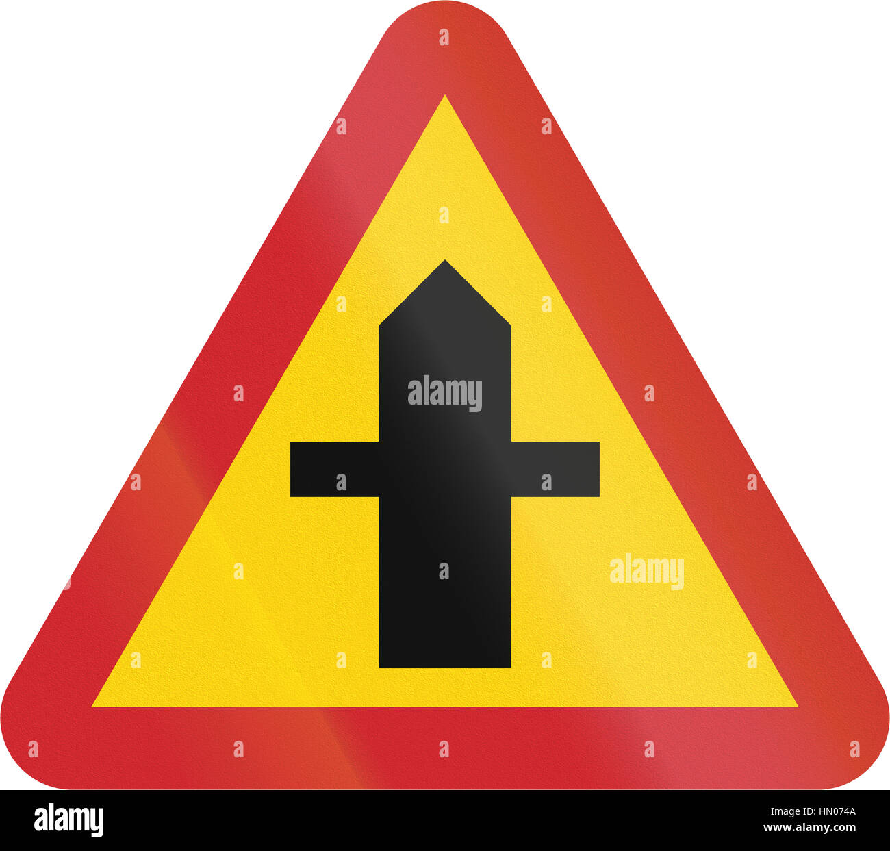 Road sign used in Sweden - Junction with a road, the drivers of which ...