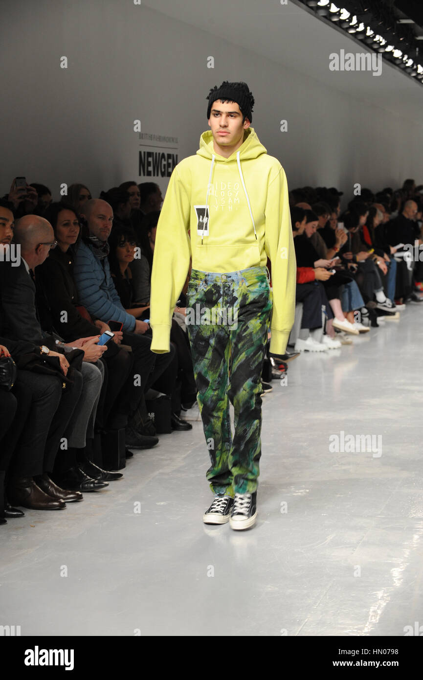 London Fashion Week Men's - Liam Hodges - Catwalk Featuring: Model ...