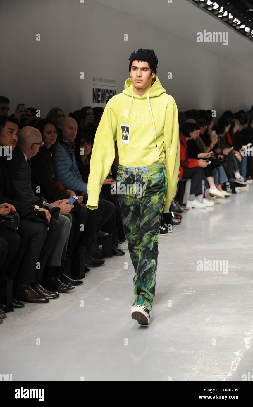 London Fashion Week Men's - Liam Hodges - Catwalk Featuring: Model ...