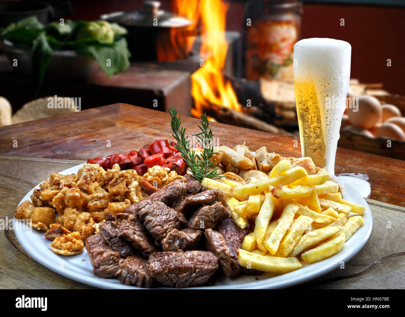 Snacks and beer Stock Photo - Alamy