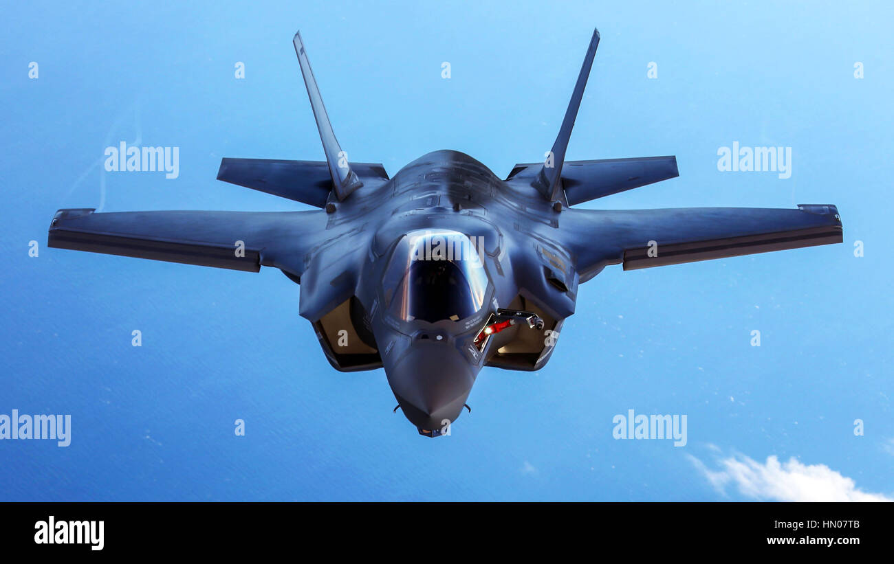 A jet plane from front Stock Photo - Alamy