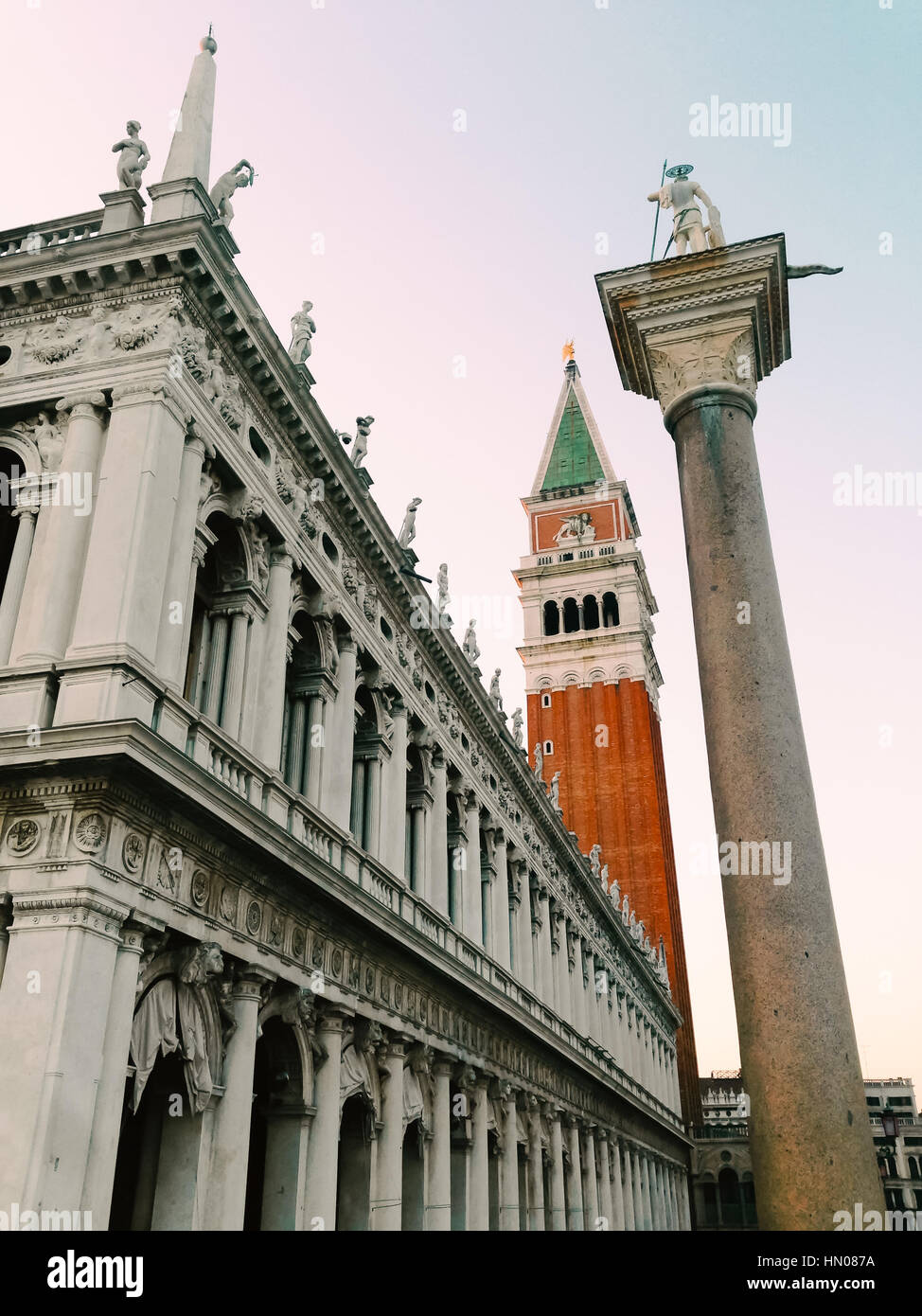 Interesting view of the Piazza San Marco, the Campanile and the St ...