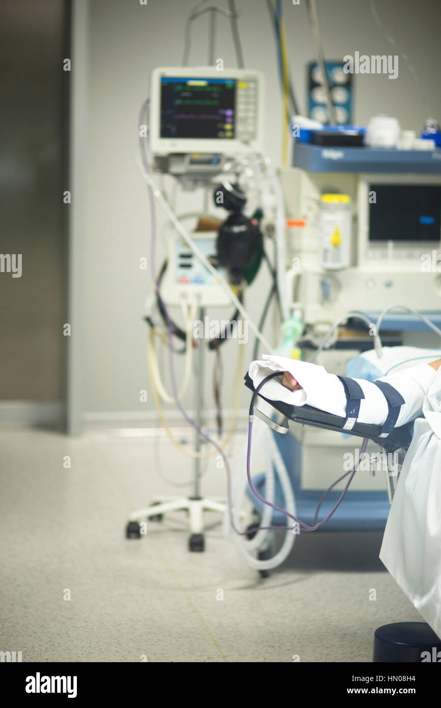 Hospital ward emergency room operating theater and modern equipment ...