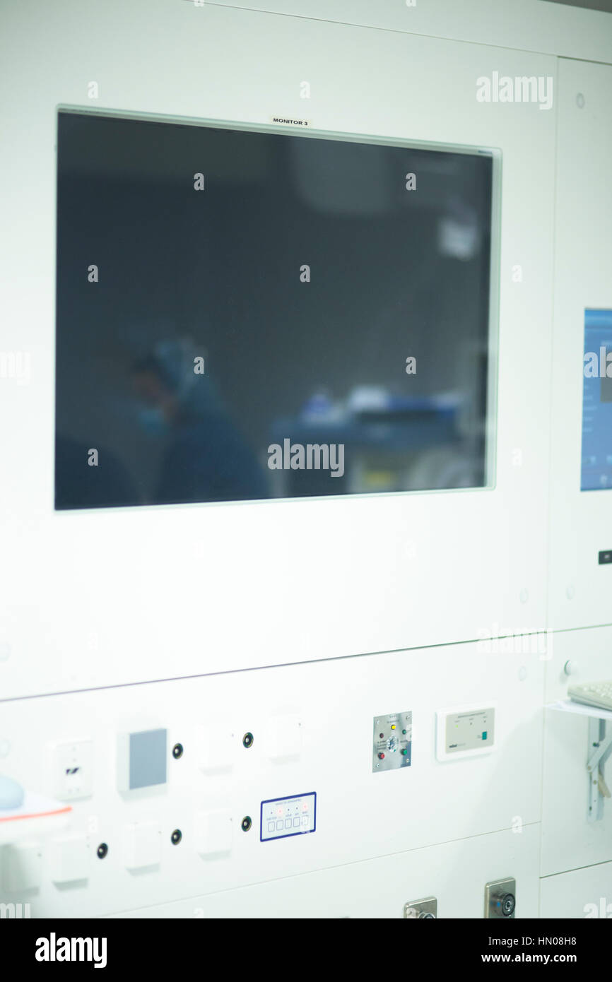 Hospital ward emergency room operating theater and modern equipment ...