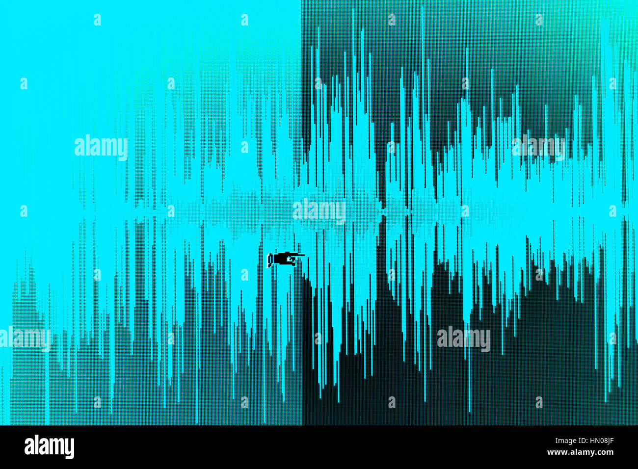 Sound recording studio audio wave on computer screen in professional ...