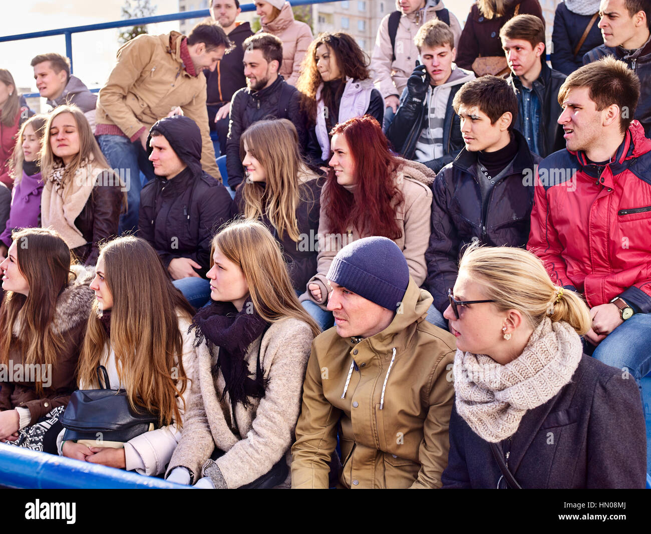 Fans cheering in stadium. Group people wait your favorite team Stock ...