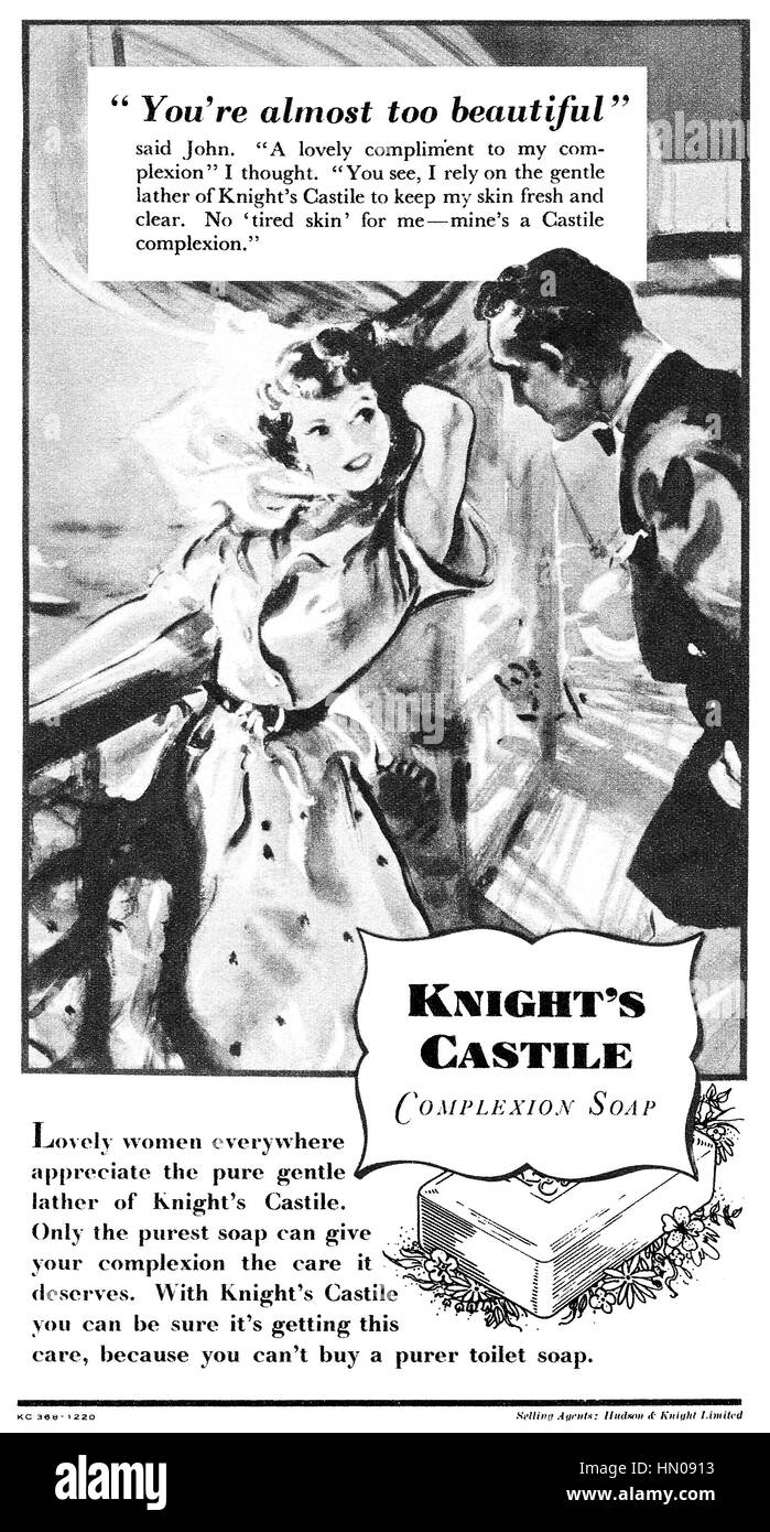 1949 British advertisement for Knight's Castile Soap Stock Photo - Alamy